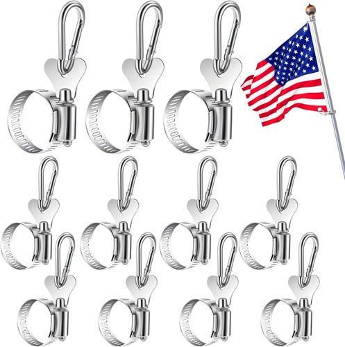 20 Pieces Bulk Boat Flag Pole Clips Kit Rings and Silver | eBay