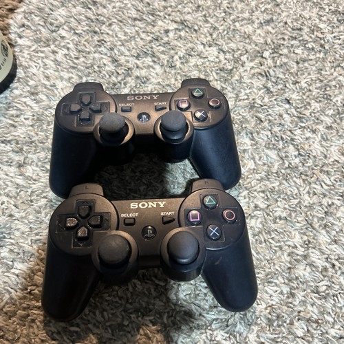 Sony Playstation PS3 Lot of 2 DualShock Controller OEM Black Authentic ...