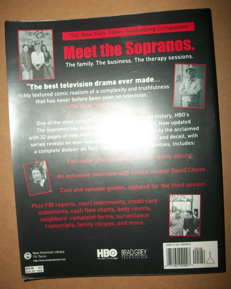 The Sopranos HBO Mob TV show Allen Rucker 2001 trade PB 256p NAL s1-3 ...