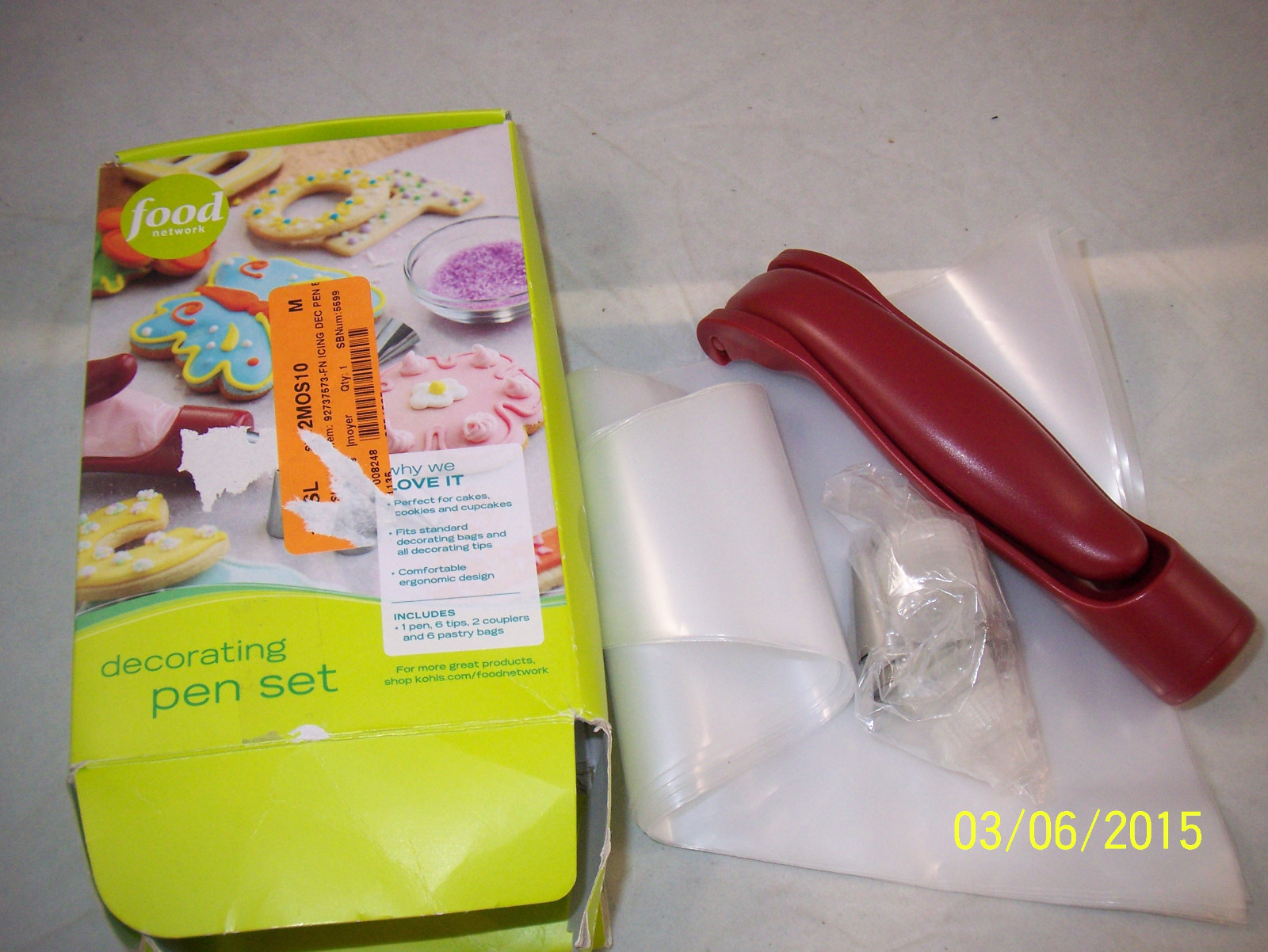 Food Network Decorating Pen Set 15 Piece Cookies, Cupcakes New | eBay