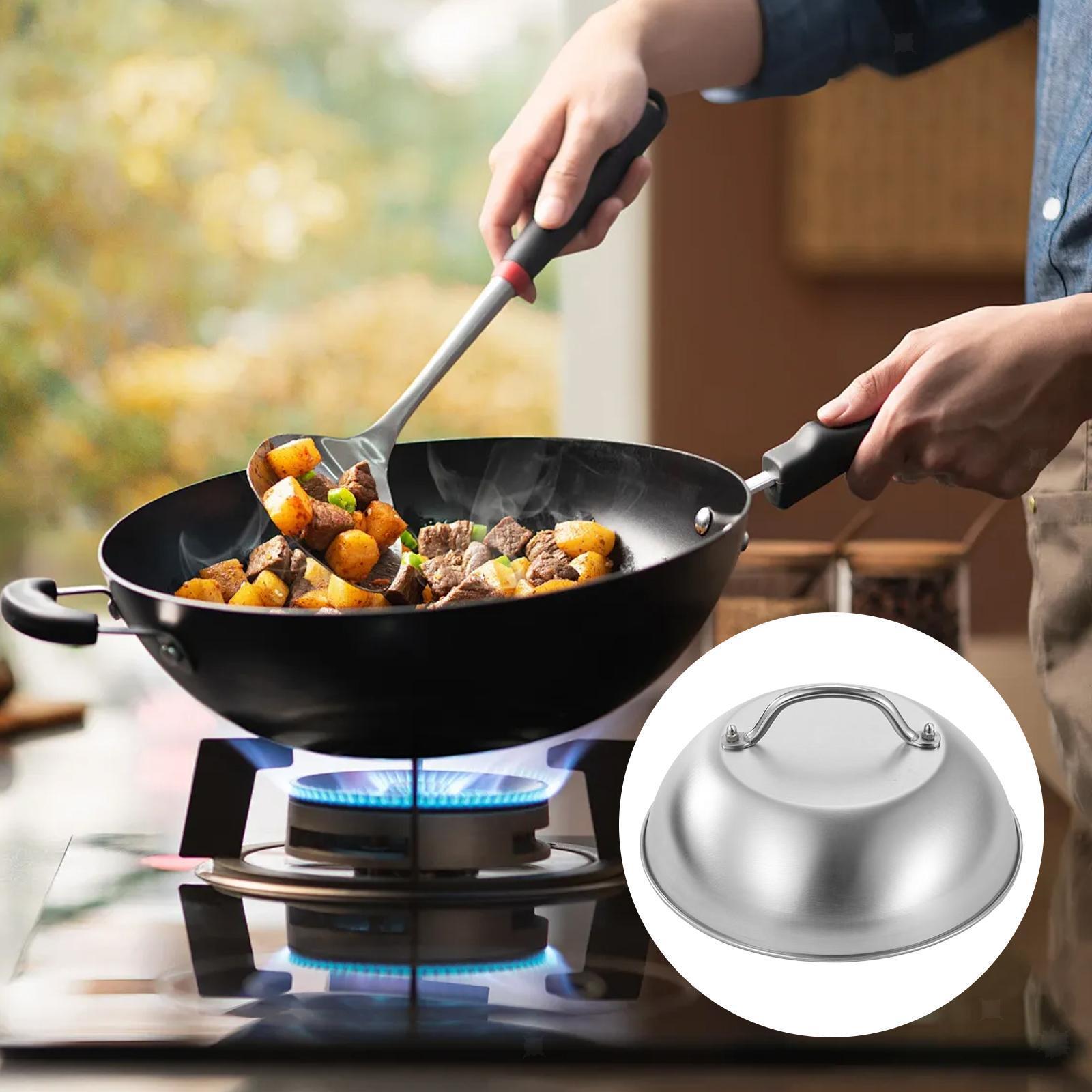 Stainless Steel Pan Lid Durable Frying Pan Cover for Outdoor BBQ | eBay