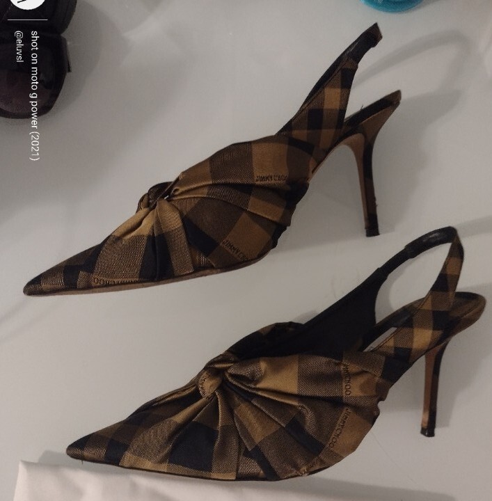 Jimmy Choo Annabelle Plaid Slingback Pointy Pumps Hee… - Gem