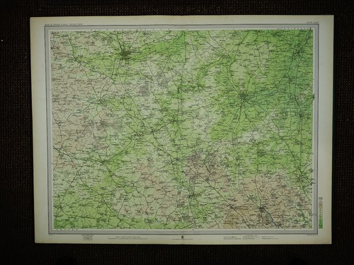 1903 MAP ~ NORTHAMPTON BEDFORD BIGGLESWADE LUTON DUNSTABLE & VILLAGES ...