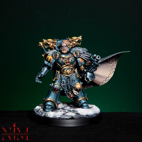 Warhammer 40k painted Space Wolves Wolf lord original conversion | eBay