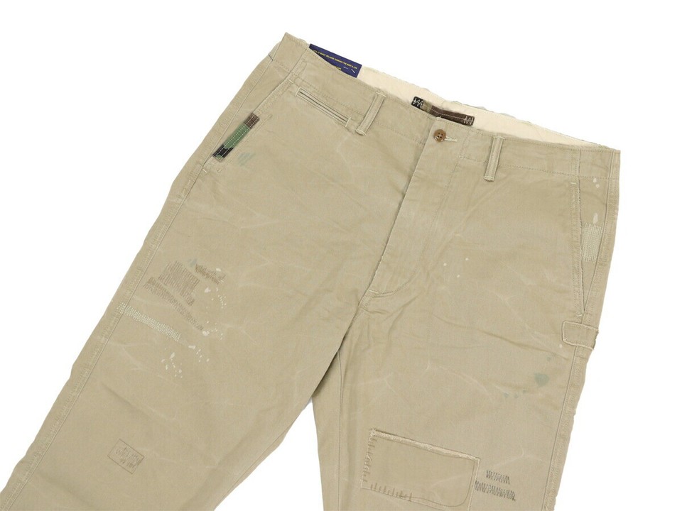 Polo Ralph Lauren Vintage Distressed Relaxed Fit Chino Pants - Khaki ...