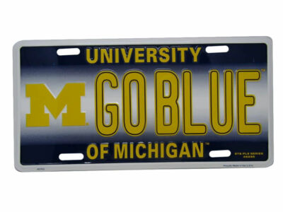 MICHIGAN WOLVERINES CAR TRUCK TAG LICENSE PLATE MICHIGAN GO BLUE SIGN ...