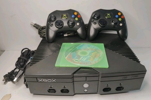Microsoft Xbox Original Console Bundle w 2 OEM S Type Controllers CLEAN ...