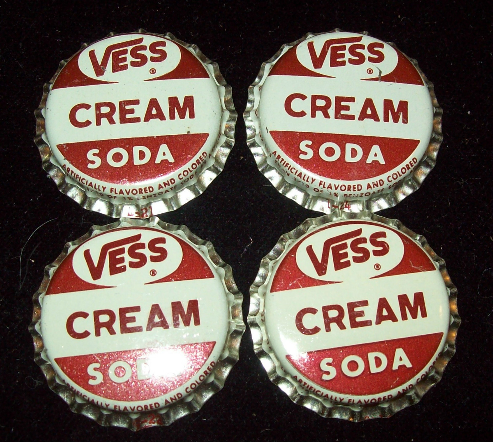 Lot of 4 Vintage 1960's Vess Cream Unused Soda Pop Bottle Caps | eBay
