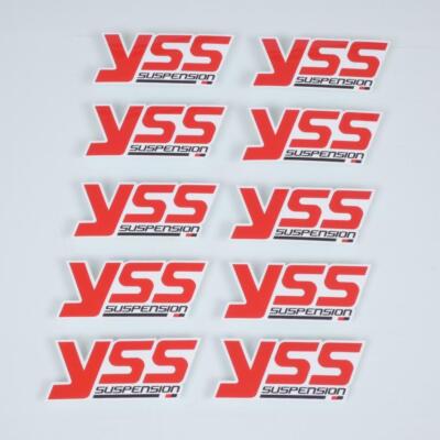 Autocollant stickers YSS Suspension rouge blanc noir pour moto 30x75mm ...