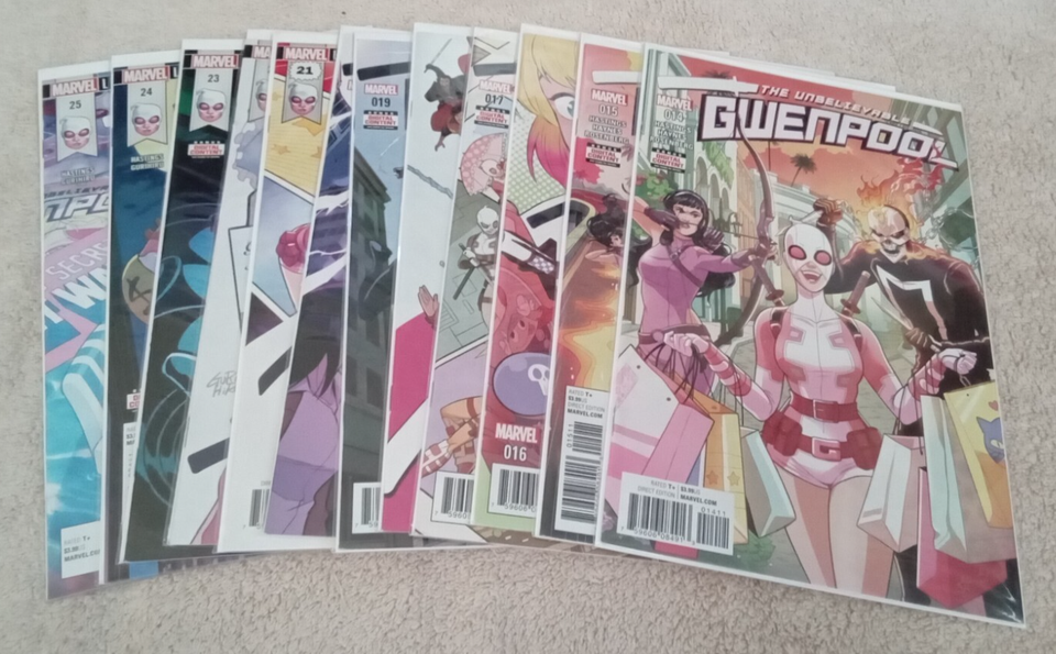 UNBELIEVABLE GWENPOOL COMIC SET #0-25 / #1: 1ST & 2ND PRINT/(2) HOLIDAY ...