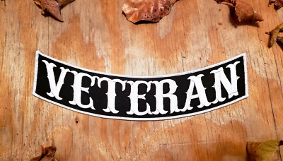 VETERAN BIKER ROCKER PATCH 12"X3" motorcycle jacket leathers club fits ...