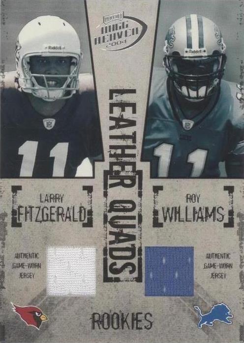 2004 Playoff Hogg Heaven - Leather Quads Larry Fitzgerald, Roy Williams ...