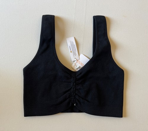 ANWND Women’s Black Seamless Ruched Tank Crop Top Size M/L | eBay