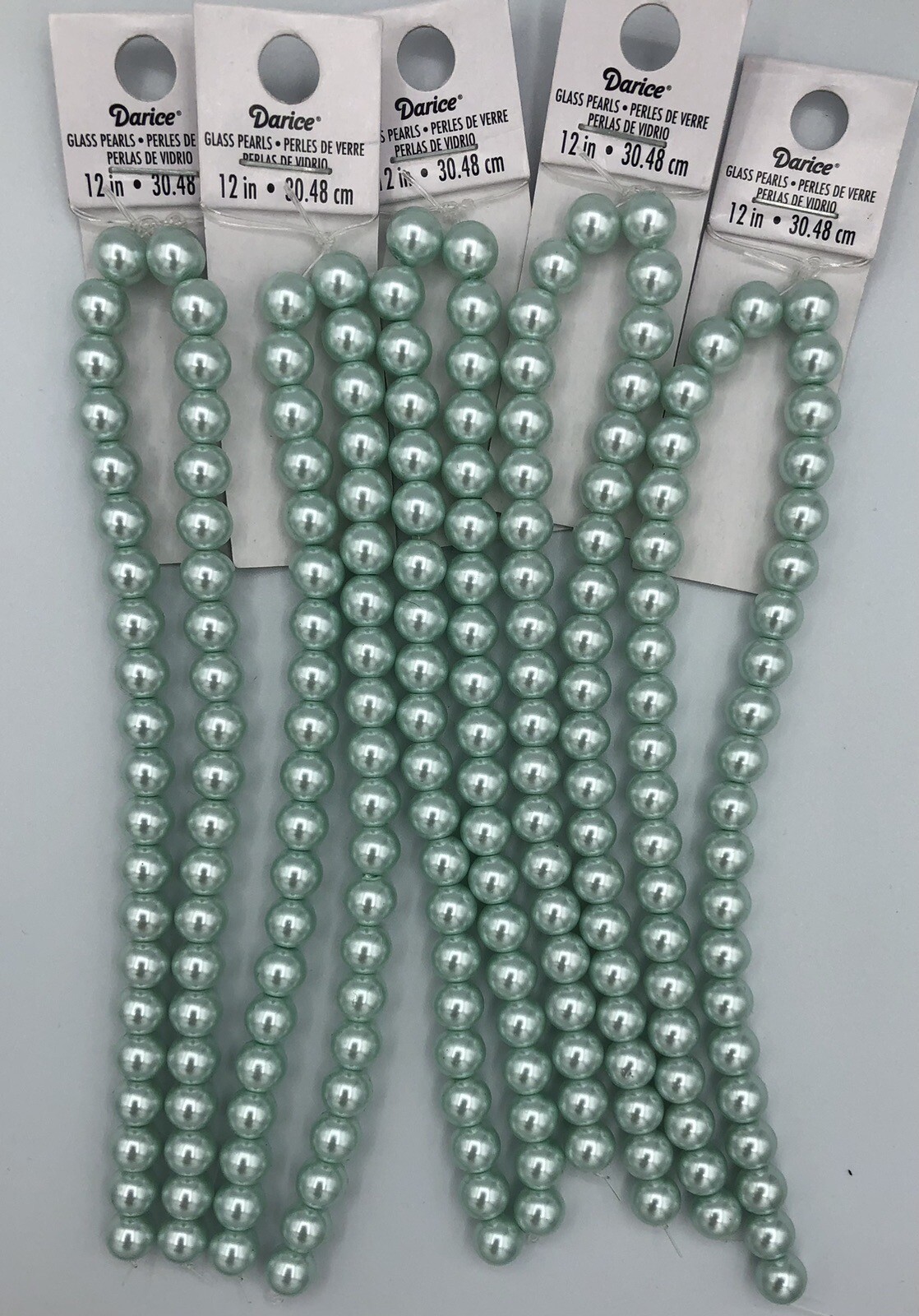 Darice Glass Beads Light Blue 8mm Lot Of 5 Strands | eBay