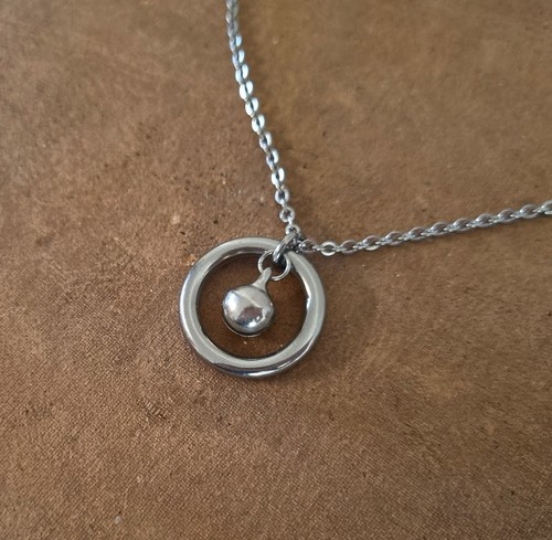 Eternity Bell Necklace BDSM Discreet Day Collar O-ring stainless steel ...