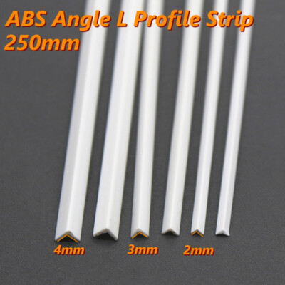 ABS Styrene Plastic Strip Rod Bar Angle-L Profile 250mm DIY Craft Build ...