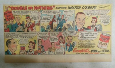 Campbell's Soup Ad: Walter O'Keefe Pork and Beans ! from 1950's 7.5 x ...