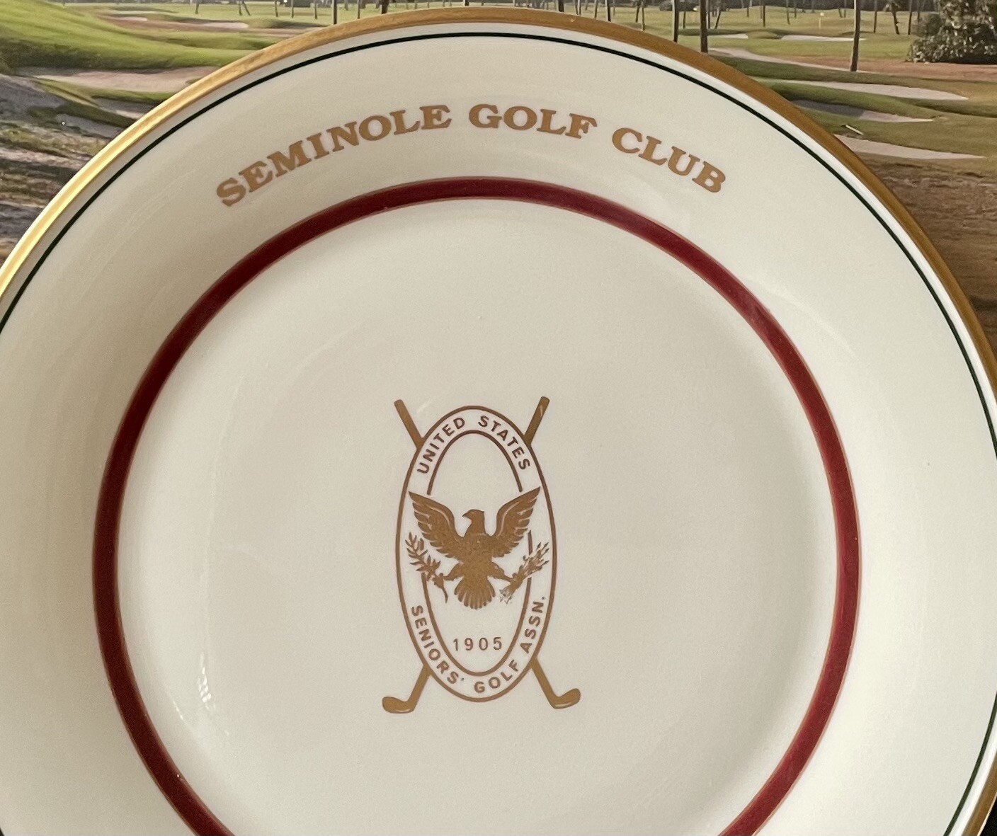 Lenox-Vintage Senior Golf Association Dinner Plate-SEMINOLE Golf Club ...