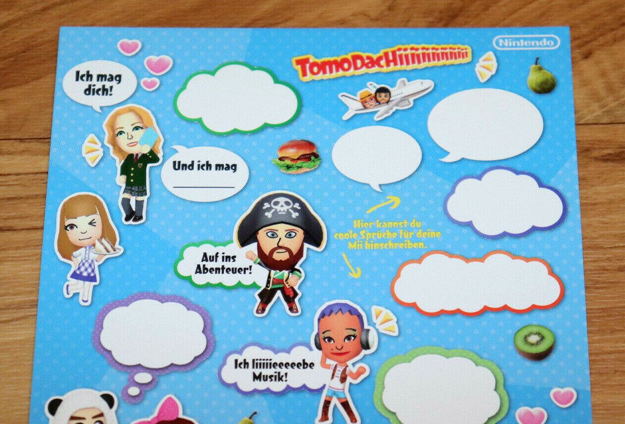 Tomodachi Life Rare Promo Sticker Set Sheet Nintendo 3DS | eBay