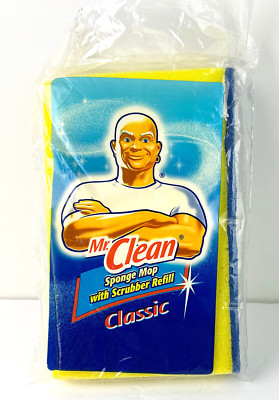 NEW Mr. Clean Classic Sponge Mop With Scrubber Refill | eBay
