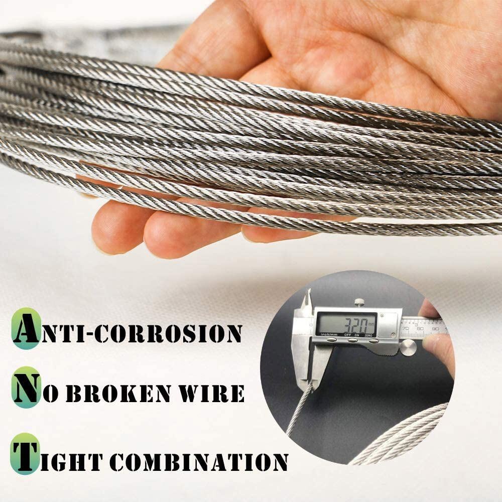1/8" 3/16" 1x19,7x19,7x7 T316 Stainless Steel Cable Wire Rope Cable ...