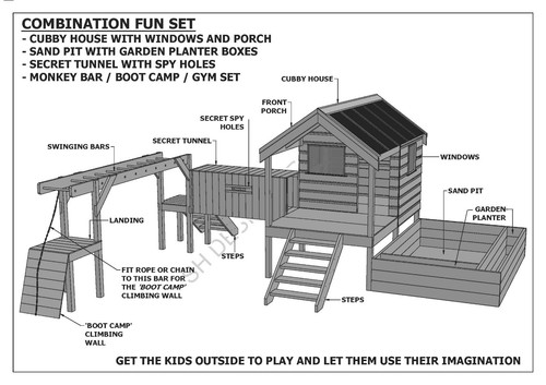 CUBBY PLAY HOUSE / SAND PIT / TUNNEL / PLAY GYM / COMBO - Building ...