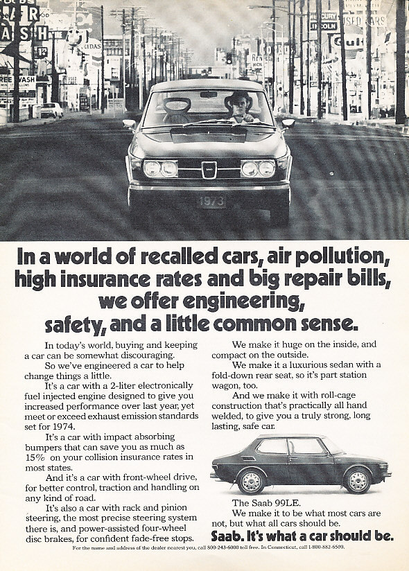 1972 Saab 99LE - Recalled - Classic Vintage Advertisement Ad D53 | eBay