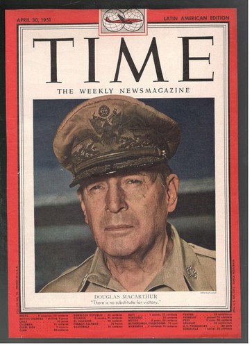 Douglas Macarthur General Time 1951 Only Cover 1 Original Page | eBay