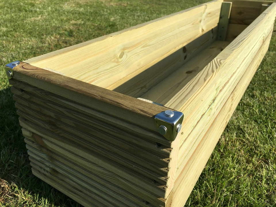 wooden garden planter READY MADE JUMBO EXTRA LARGE Long Decking Timber ...