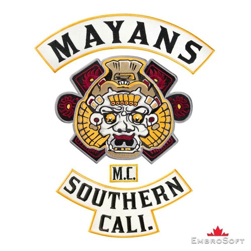 Mayans Southern Cali M.C. Colors Biker Gang Emblem Embroidered Back ...