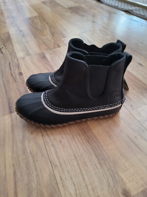 SOREL Out N About Blue Black Chelsea Duck Boots Size 5 Black | eBay