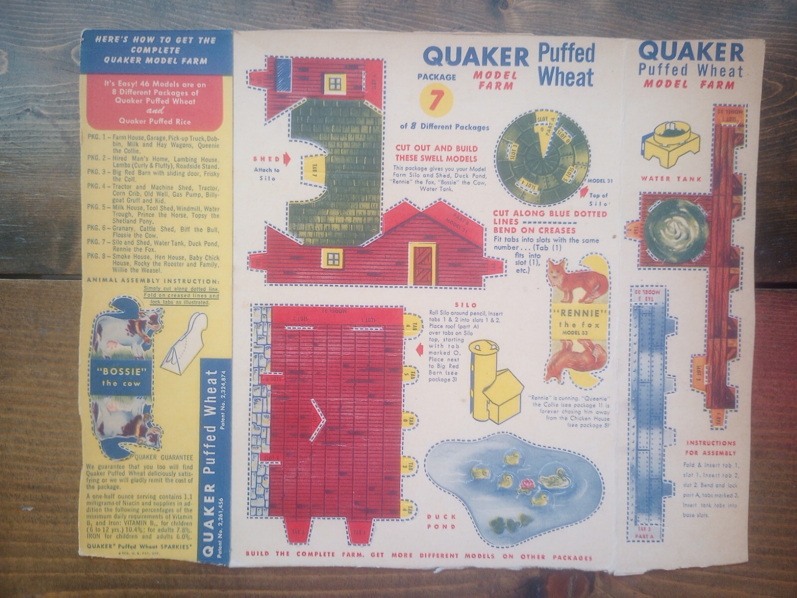 Vintage Quacker Puffed Wheats Cereal Box Cut Out (185) | eBay