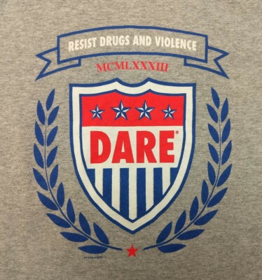 DARE To Resist Drugs and Violence Gray T-Shirt Size S Small D.A.R.E. | eBay