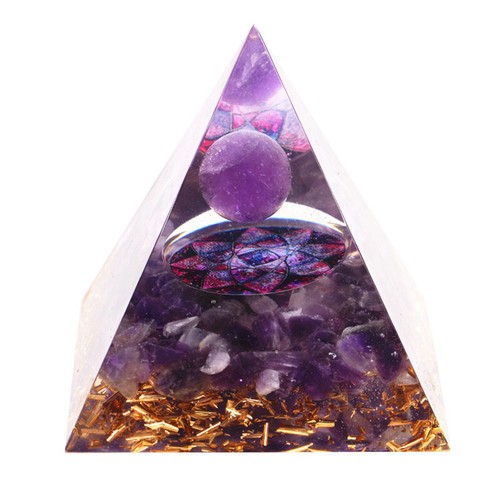 Natural Amethyst Quartz Crystal Sphere Lotus Orgonite Pyramid Orgone ...