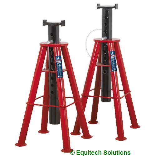 Sealey AS10H Pair 10T 10 Tonne Axle Stands High Lift HGV PSV Commercial ...