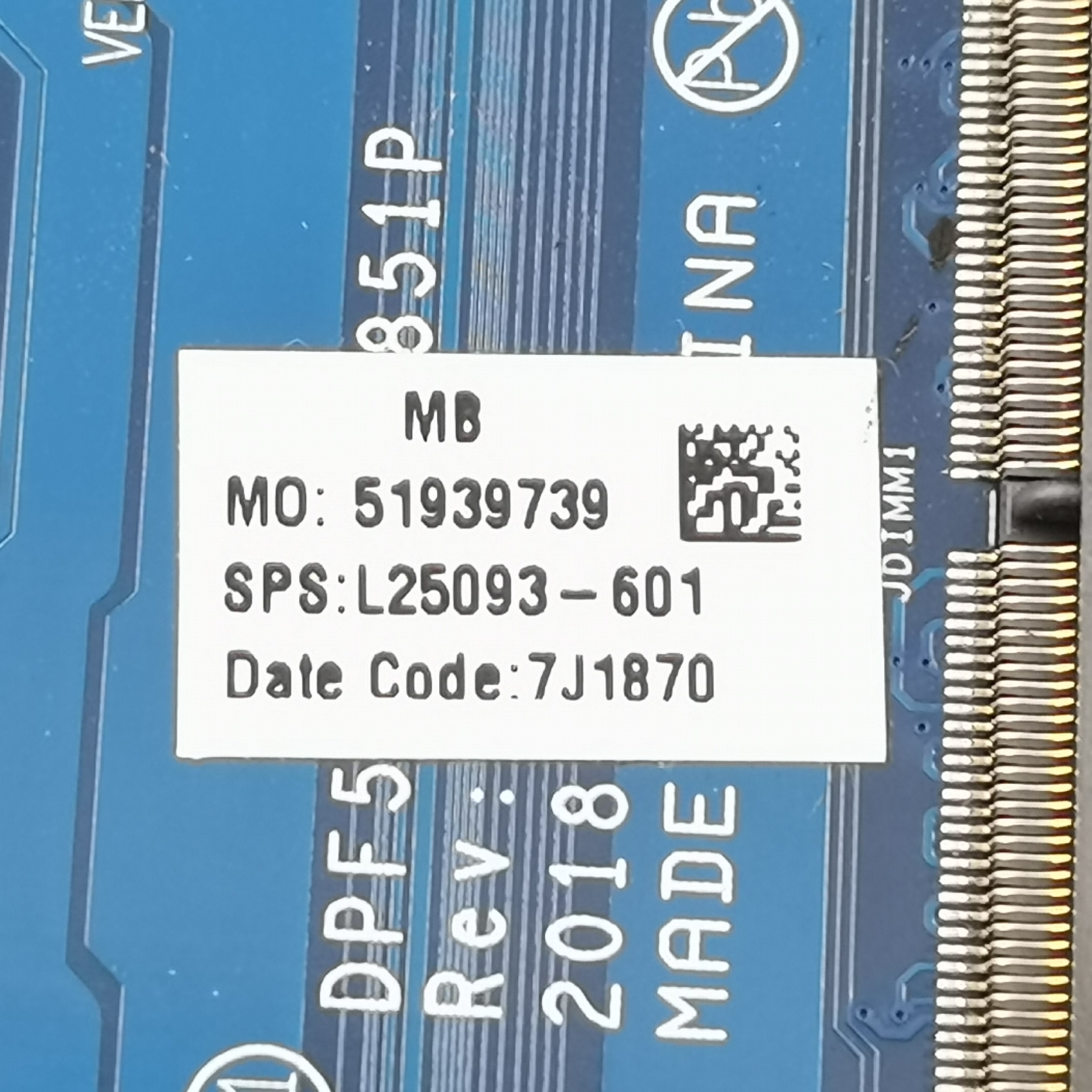 For HP 15V G5 I7-8850H N18M-Q3-A1 LA-F851P L25093-601 Motherboard | eBay