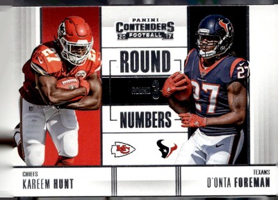 2017 Panini Contenders #RN-12 Kareem Hunt / D'Onta Foreman Round ...