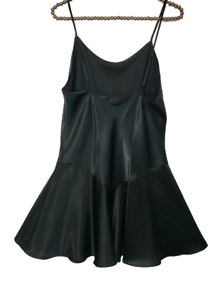 VICTORIA'S SECRET COLLECTION Black Silky Satin Short … - Gem