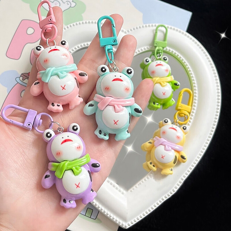 Cute Cartoon Frog Keychain Lovely Animal Keyring For Girls Bag Pendant ...