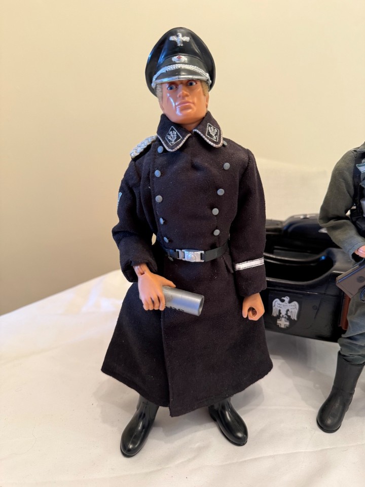 Vintage Action Man German Officer SS & stormtrooper x2, Motorcycle ...