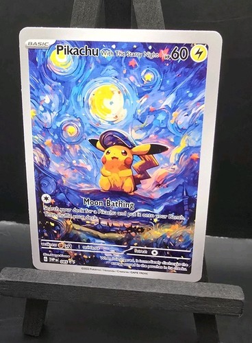 Pokemon Pikachu With The Starry Night Van Gogh Art Style Custom Card | eBay