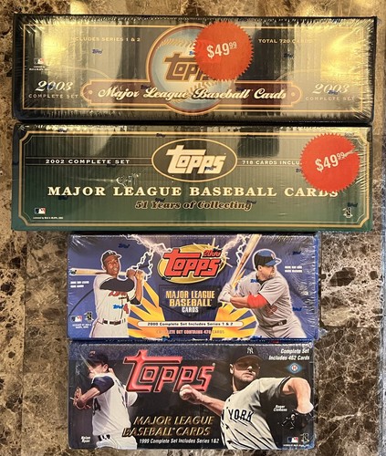 Lot of 4 SEALED Topps Baseball Factory Sets - 1999 - 2000 - 2002 - 2003 ...