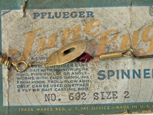 VTG lot (5) Pflueger June Bugs sizes 2 4 6 One New On Card In-Line ...