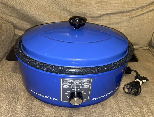 Vintage NESCO 6 Qt Non-Stick Roaster Electric Oven Dark Blue - Made In ...
