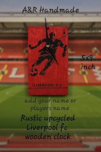 Liverpool FC Clock – Handmade 5x9" Wood, Add Name, Made to Order Gift ...