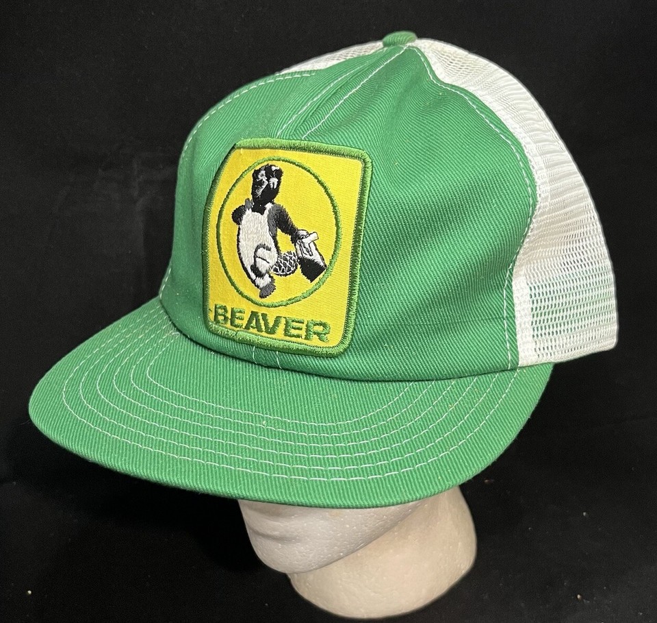Vtg Beaver Lumber Mesh Trucker Snapback Hat Hardware Store Patch Logo ...