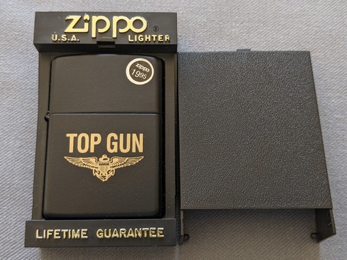 VINTAGE 2000 U.S NAVY TOP GUN LASER ENGRAVED BLACK MATTE ZIPPO LIGHTER ...