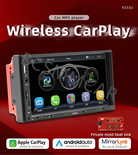Touch Screen Car For Carplay Android AUTO Double DIN 7in Bluetooth ...