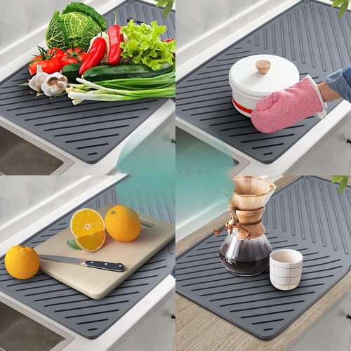 Heat-resistant Silicone Dish Drying Mat for Multiple Usage for Kitchen ...