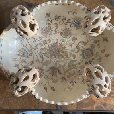 Fischer J Budapest Centerpiece Bowl Antique Flower Vase Pottery Austro ...